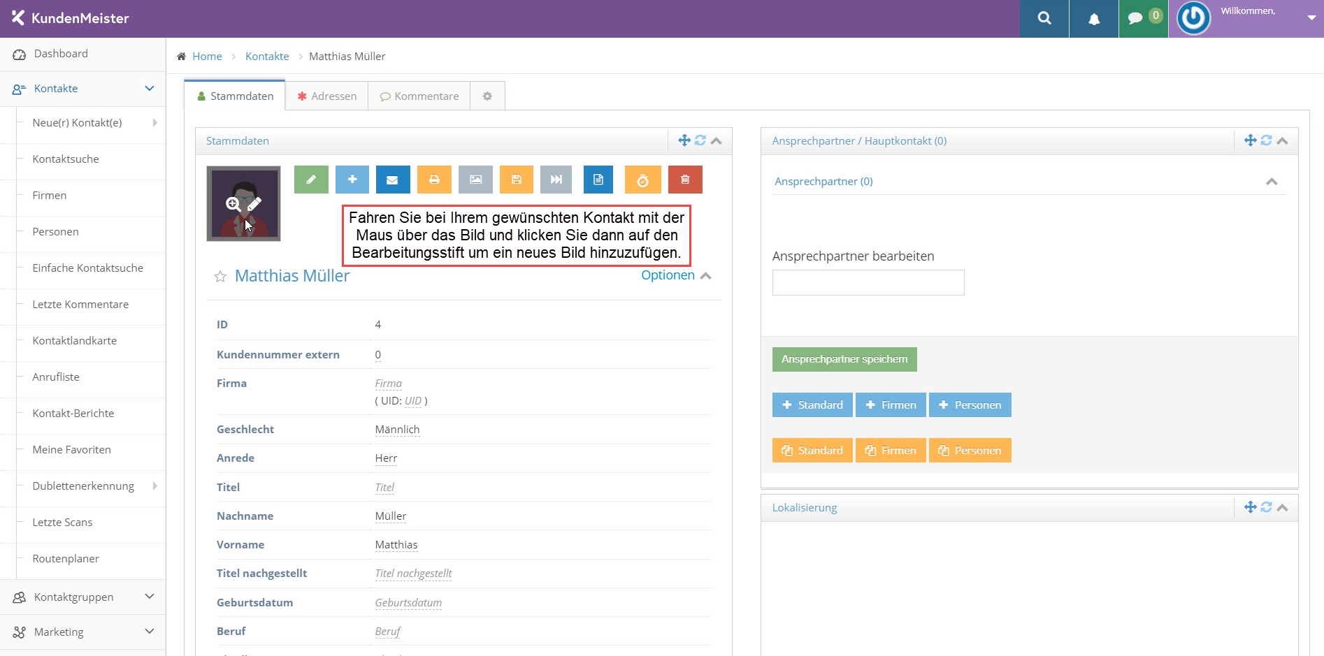 Kontaktbild ändern - 1Tool