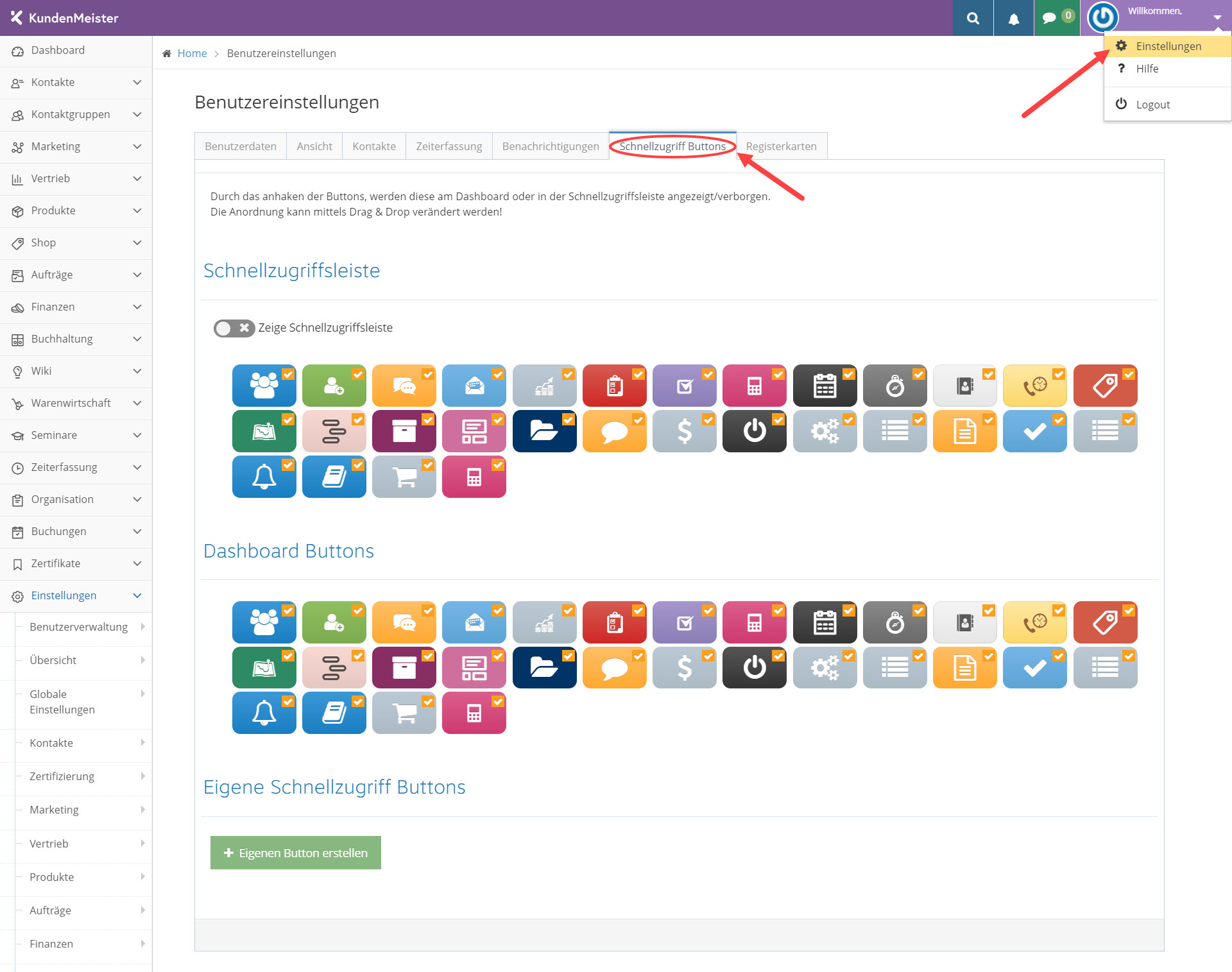 Schnellzugriffsleiste - 1Tool