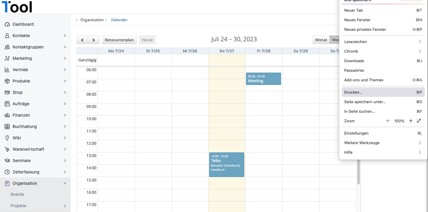 Kalender drucken - 1Tool