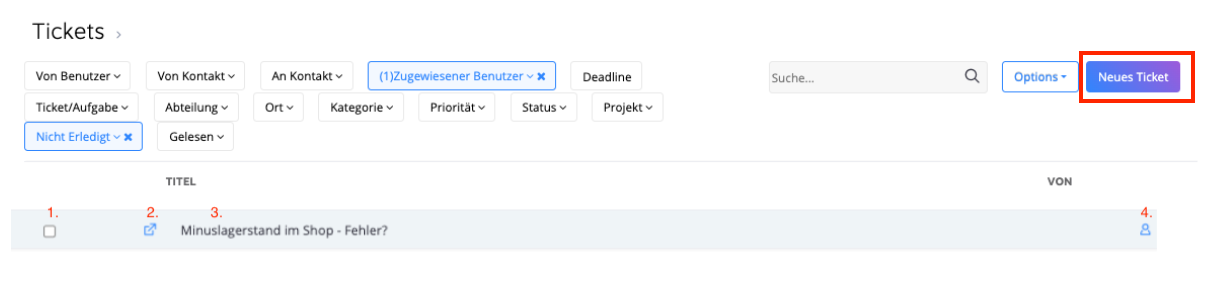 Ticketsystem – Übersicht – 1Tool